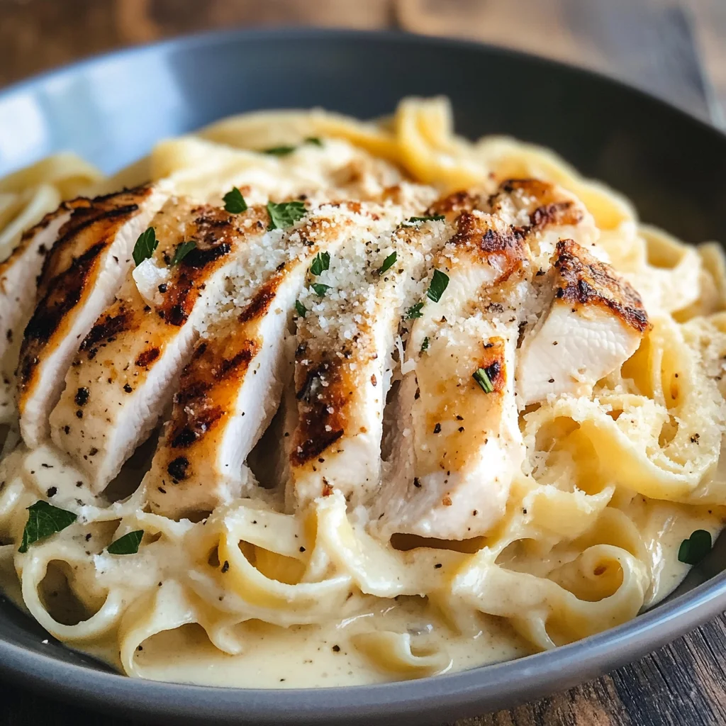 Skinny Low-Fat Chicken Fettuccine Alfredo - Irresistible Comfort Dish